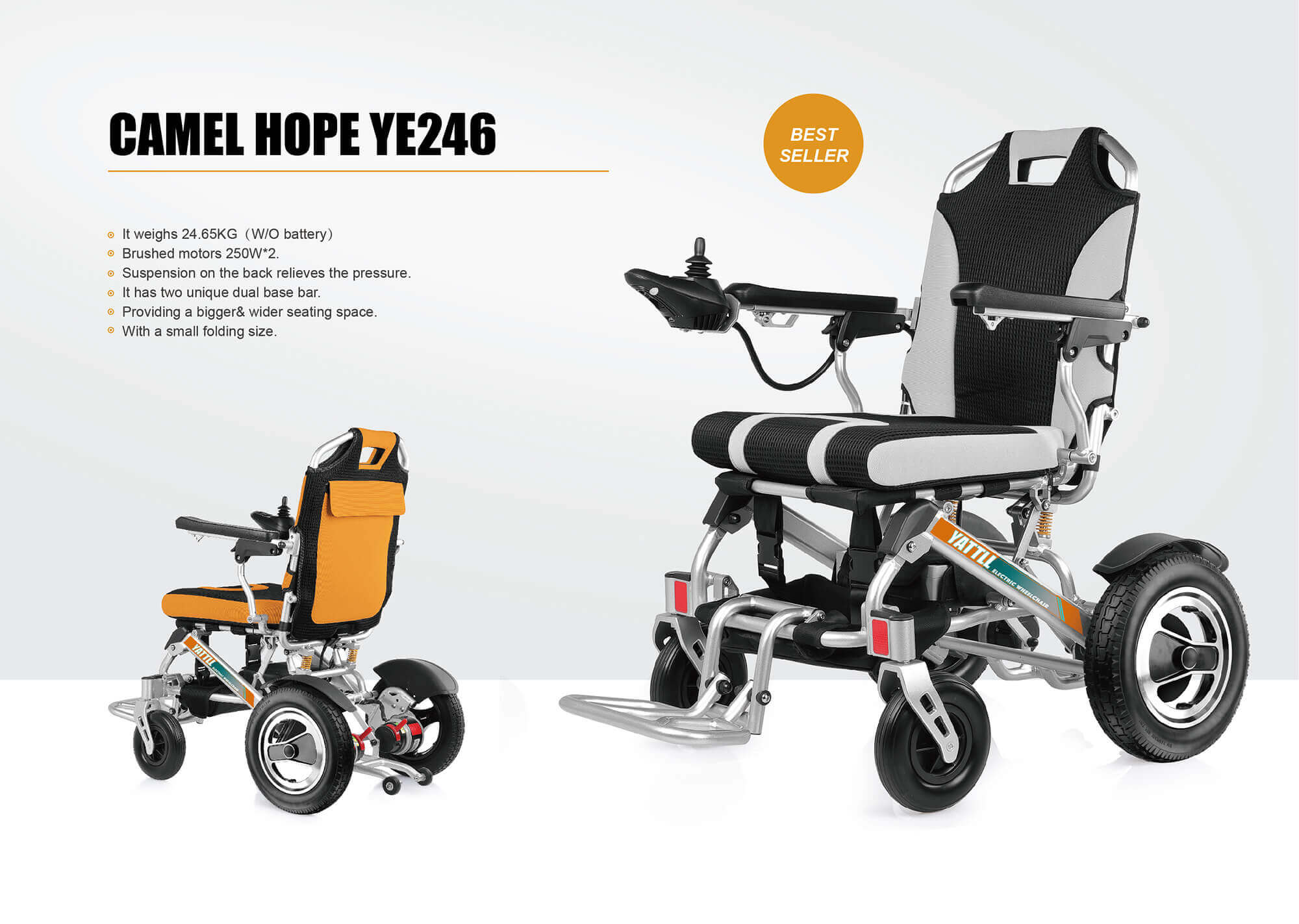 Yattll Power Wheelchair Camel Hope YE246 - The Portable Power ...
